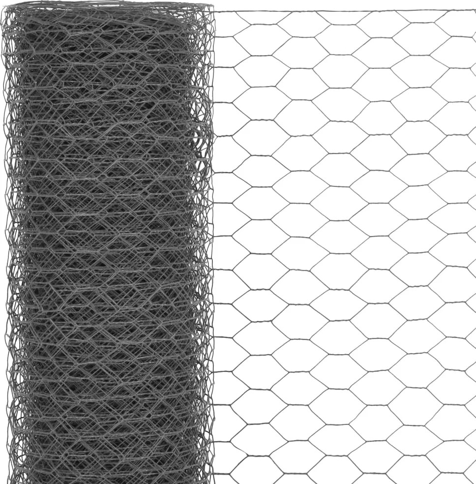 Pletivo ke kurníku ocel s PVC povlakem 25 x 1,5 m šedé 143294
