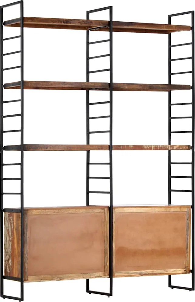 4patrová knihovna 124 x 30 x 180 cm masivní recyklované dřevo 284415