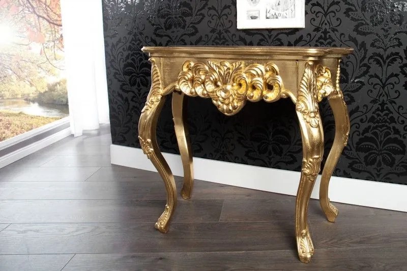 Deflee konzolový stolek VENICE GOLD 85 TD22885vrstvené dřevo, ručně malované ornamenty  85 cm x 75 cm x 35 cm