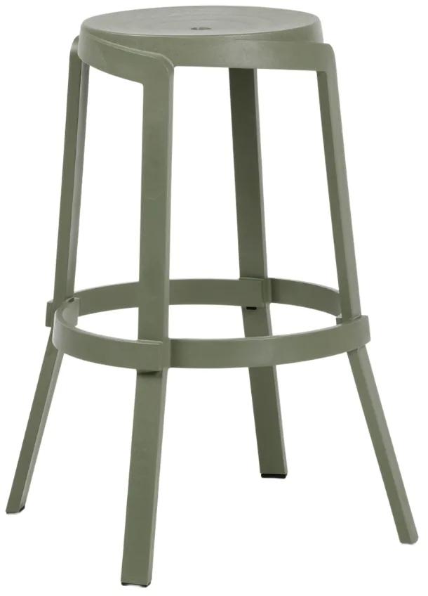 OnaDnes -20% Nardi Zelená plastová zahradní barová židle Stack Maxi 76,5 cm