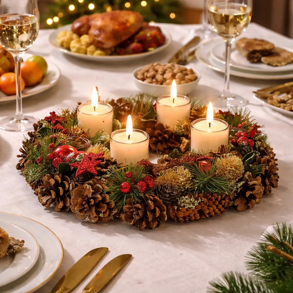 Adventní věnec, svícen na 4 svíčky, Ø 34 cm