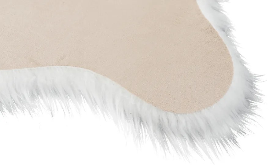 Bílá umělá kožešina EBONY TYP 1 60 x 90 cm