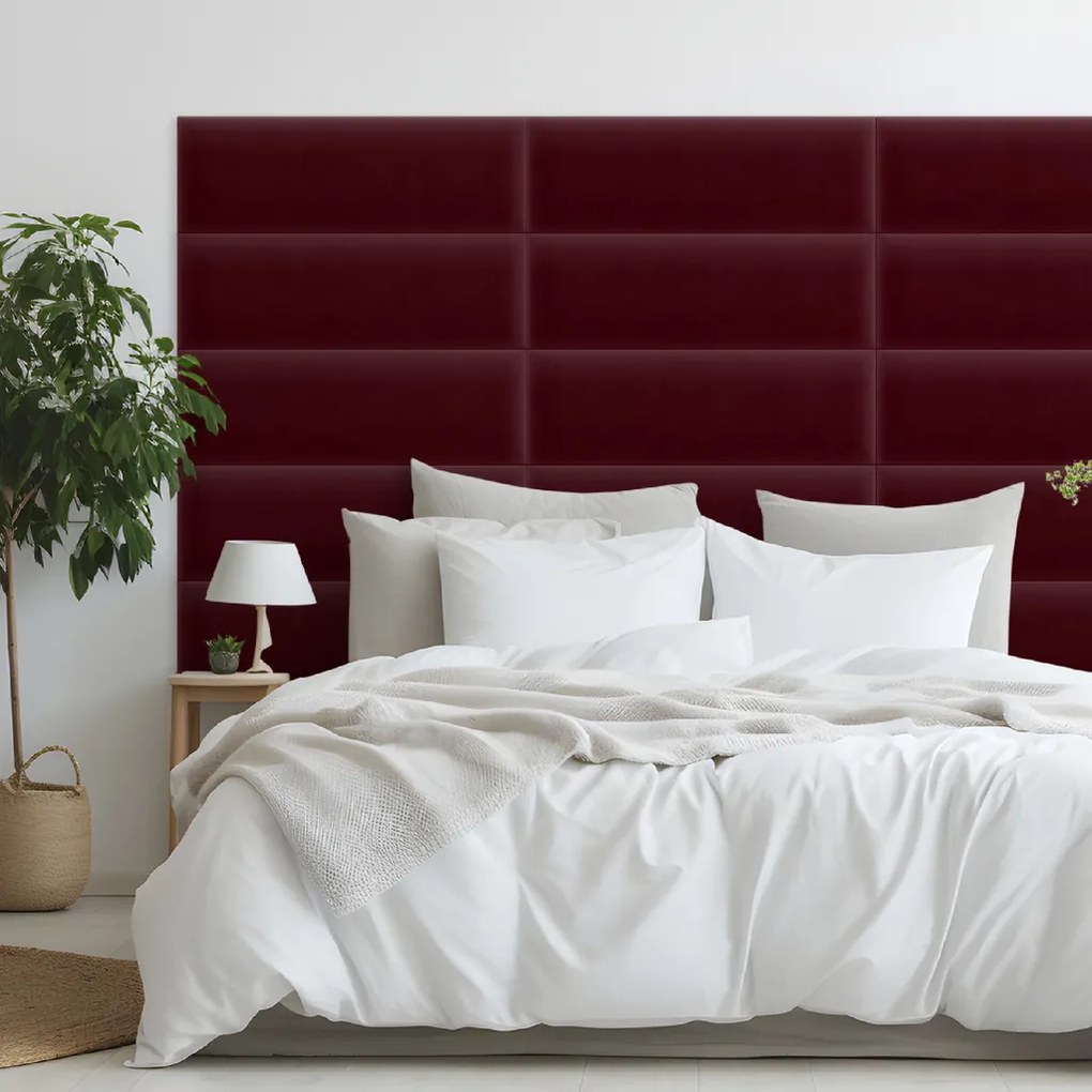 Sametový čalouněný panel - Obdélník - 80x20cm Farba: Vínová