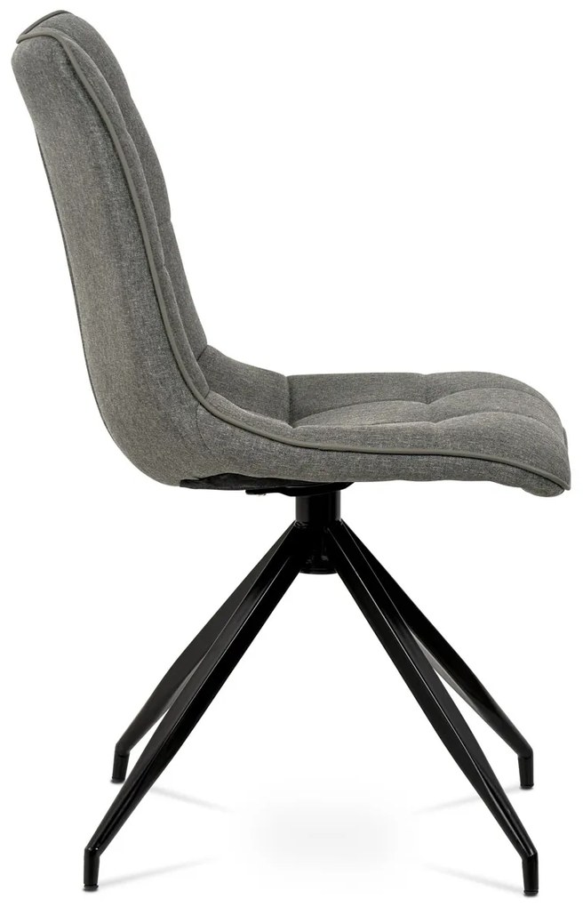 AUTRONIC Jídelní židle, hnědá látka + ekokůže, kov antracit