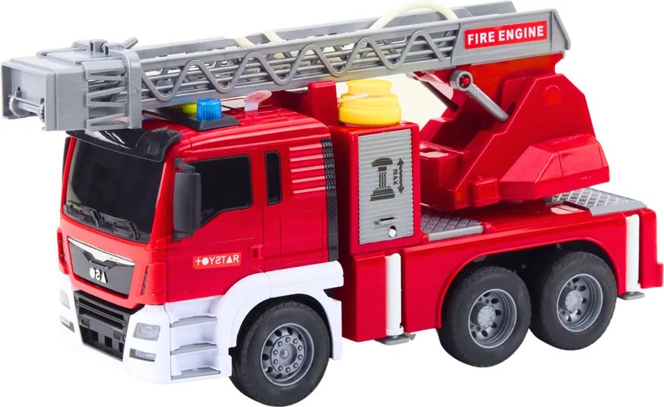 LEAN Toys Hasičské auto s výložníkem stříkání vody světla zvuky
