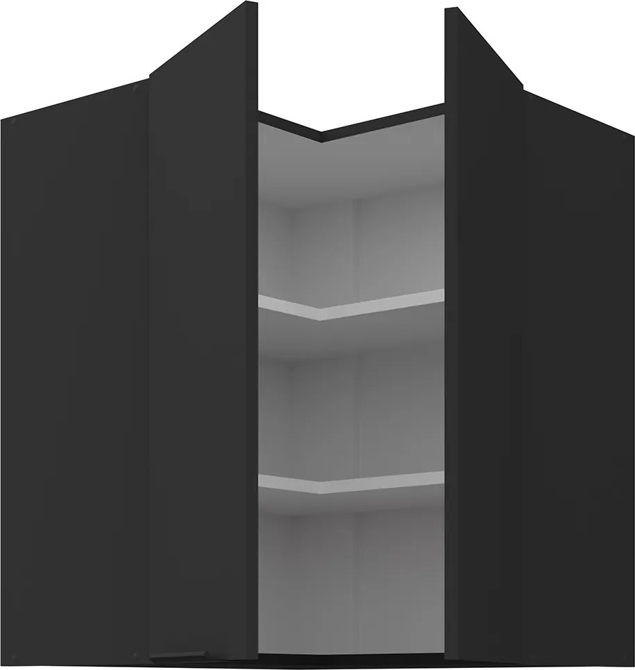 ARIA cc | horní kuchyňská skříňka 60x60 GN-72 2F (90°) rohová s policemi | 60x60 cm | černá