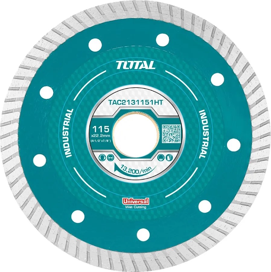 Diamantový řezný kotouč ultratenký 115 × 22,2 × 0,8 mm TOTAL TAC2131151HT