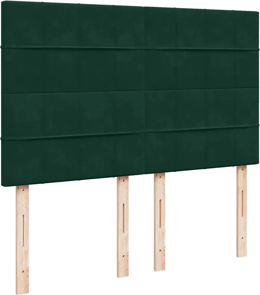 Box spring postel s matrací tmavě zelená 140x190 cm samet 3293209
