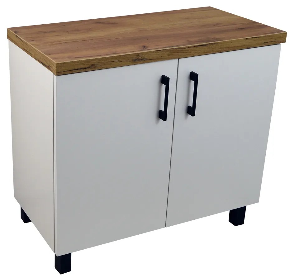 BPS-koupelny Koupelnová skříňka pod deskové umyvadlo ROSO W 80-HD - bílá/zlatý dub