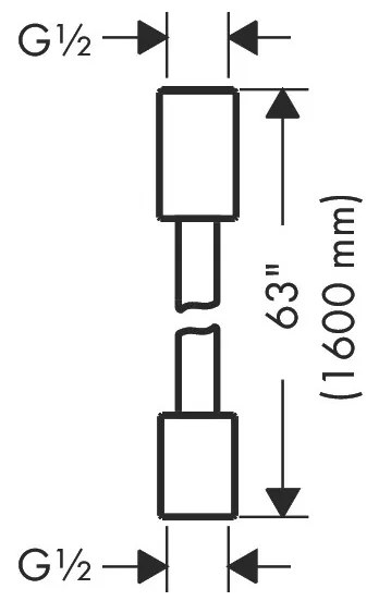 Axor ShowerSolutions - Textilní sprchová hadice 1600 mm s válcovými maticemi, kartáčované zlato 28261250