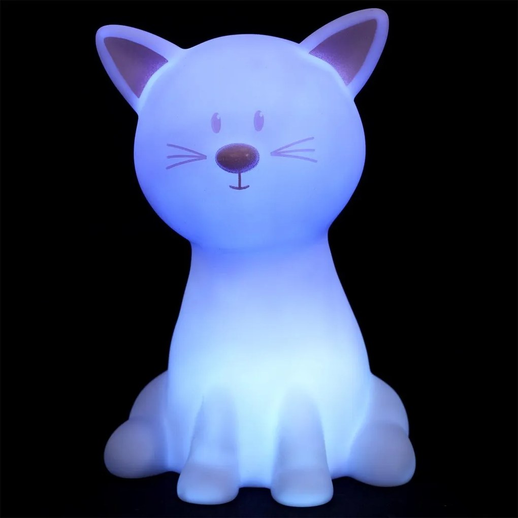 LED dětské noční světlo CATTY 19cm, bílá