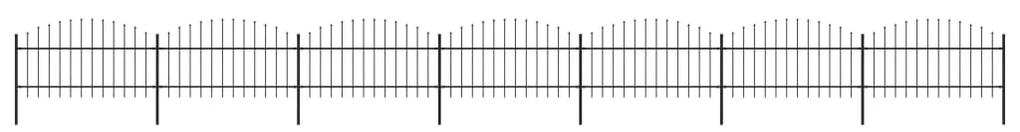 vidaXL Zahradní plot s hroty ocel (1–1,25) x 11,9 m černý [277727]