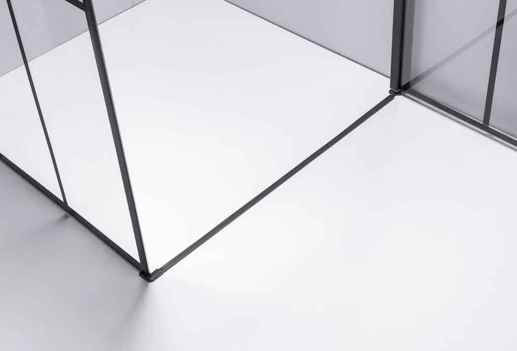 BPS-koupelny Čtvercový sprchový kout HYD-SK13B 90x90 černá/transparent - bez vaničky
