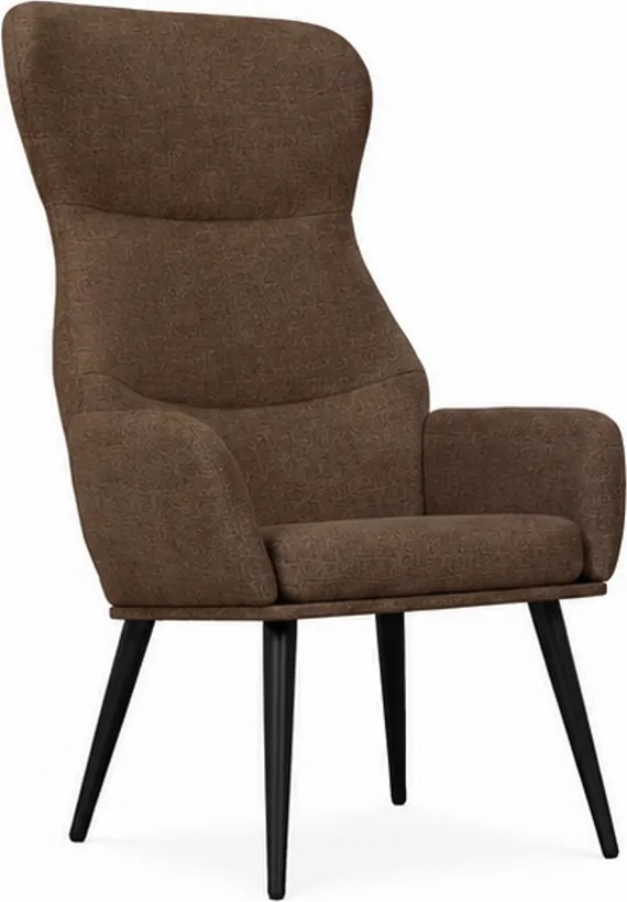 relaxační křeslo, odpočinkové, dřevo/kov/textil, 96x68x79 cm, nohy černé/taupe, Dekorino KR20260062