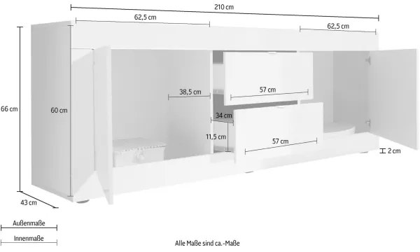Komoda NERILA bílá/javor