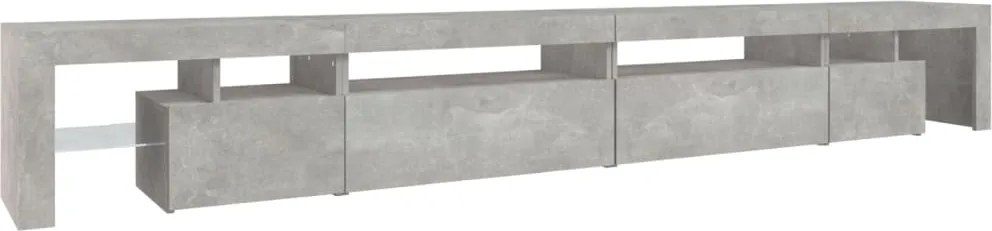 TV skříňka s LED osvětlením betonově šedá 290x36,5x40 cm 3152805