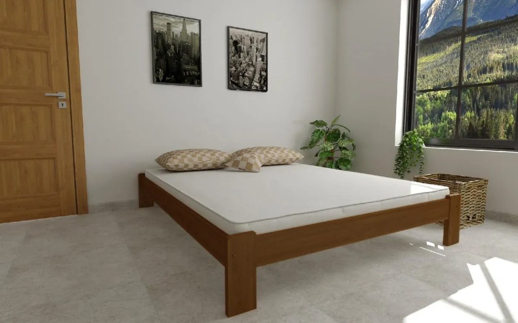 ComfortMatrace Postel z masivu borovice AURORA+rošt ZDARMA 160x200 cm Barva: dub