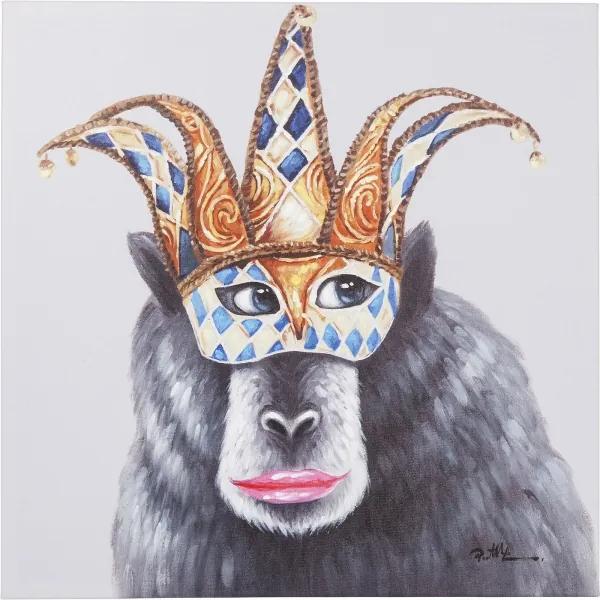 Obraz s ručními tahy Carnival Monkey 70×70 cm