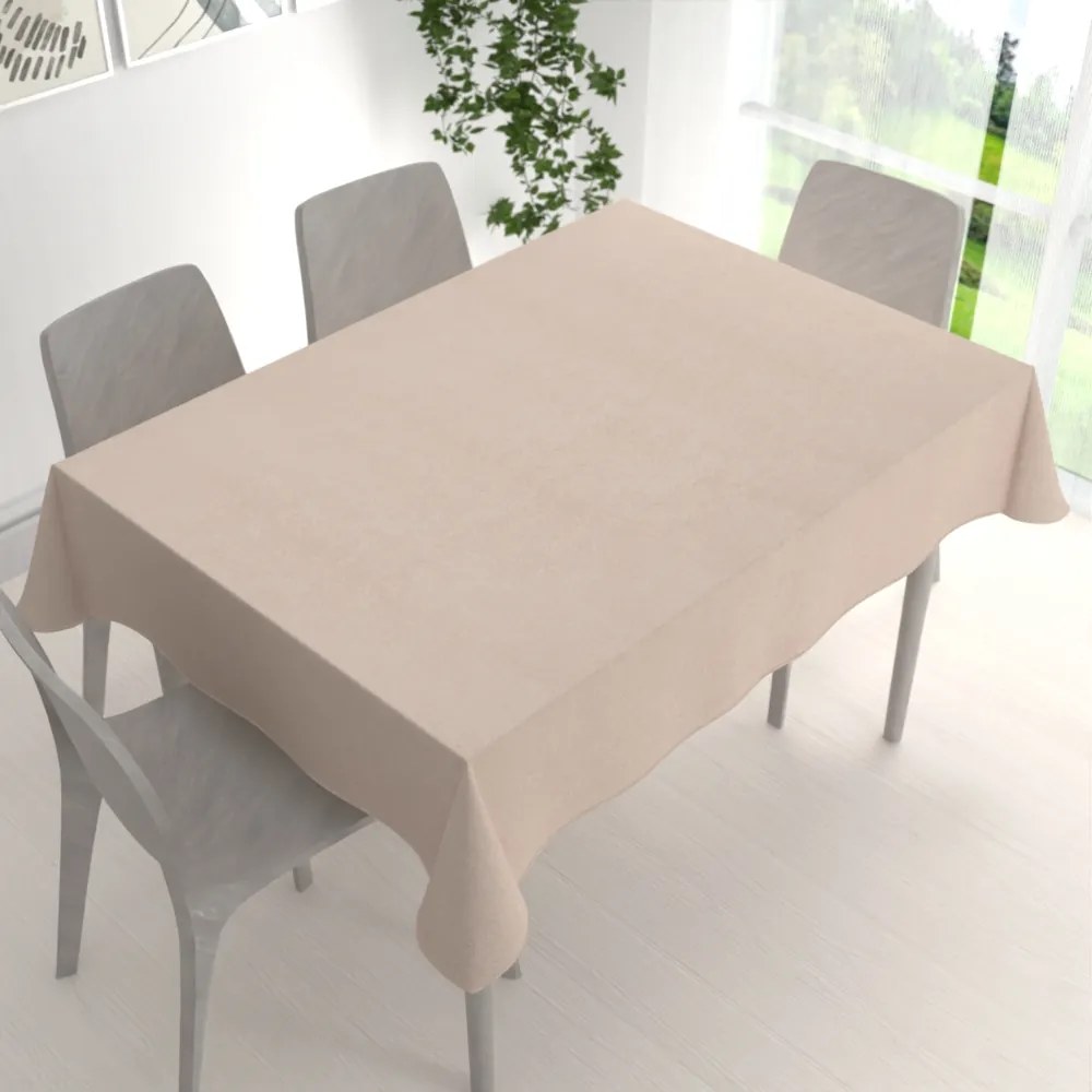 Biante Obdélníkový ubrus/imitace broušené kůže Alcantara ALC-009 Béžový 140x220 cm