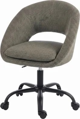 HOMCOM ergonomická kancelářská židle z chenillu, výškově nastavitelná, integrované područky, otočná o 360°, 59x60x79-89cm, tmavě zelená
