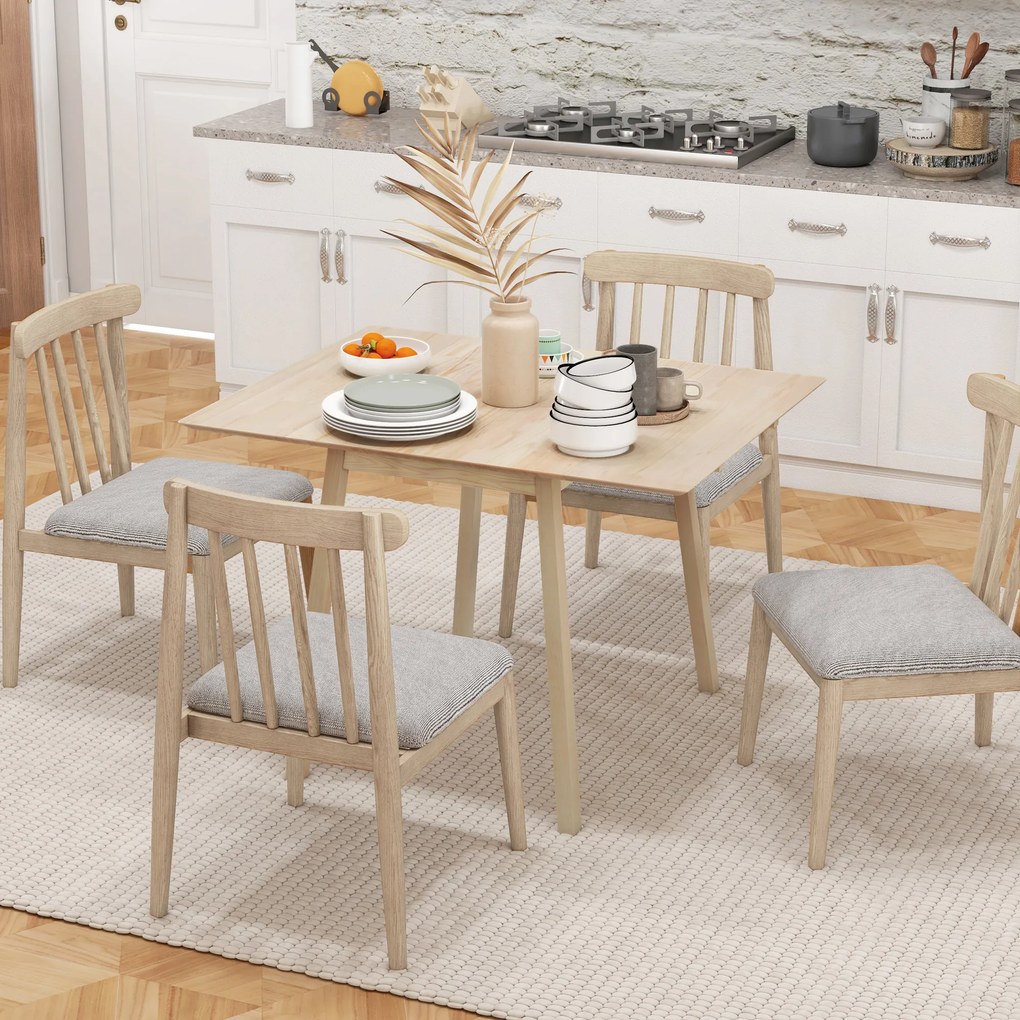 HOMCOM Rozkládací jídelní stůl Kuchyňský stůl pro 2-4 osoby ze dřeva 110 x 86 x 75 cm ideální do malých místností v přírodní barvě
