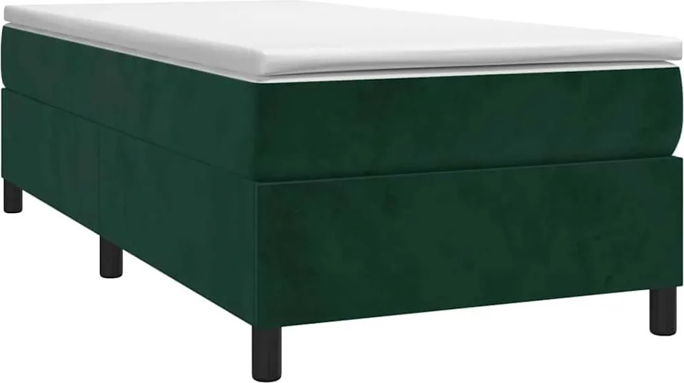 Box spring postel s matrací tmavě zelená 80 x 200 cm samet 3144648