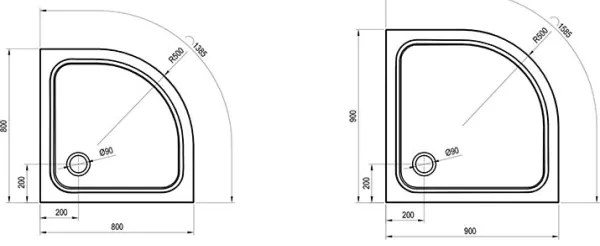 Ravak XA244401010 - Sprchová vanička čtvrtkruhová ELIPSO 80x80 cm bílá