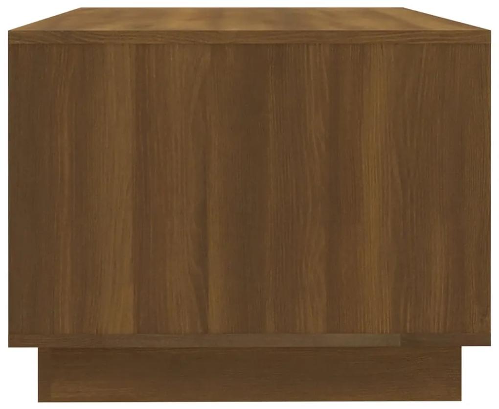 Konferenční stolek hnědý dub 102 x 55 x 43 cm dřevotříska - Default Title