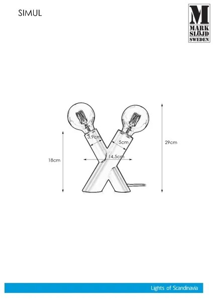 Markslöjd 108053 - Stolní lampa SIMUL 1xE27/40W + 1xE14/40W/230V zlatá