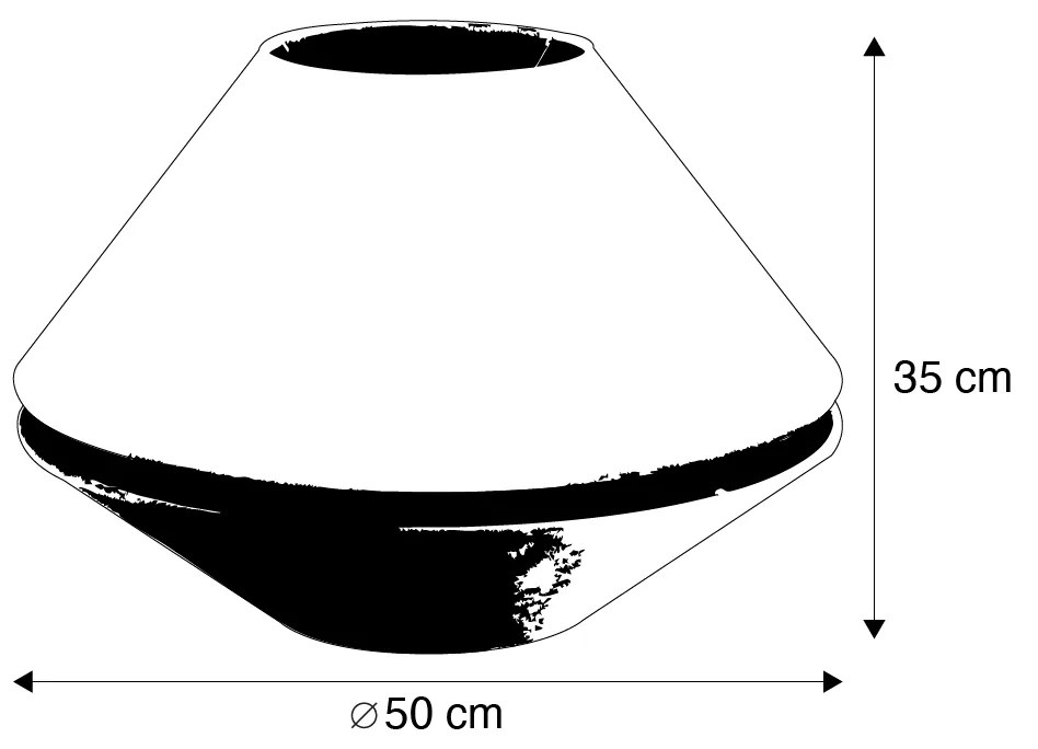 Dvojité sametové stínidlo zelené se zlatým vnitřkem