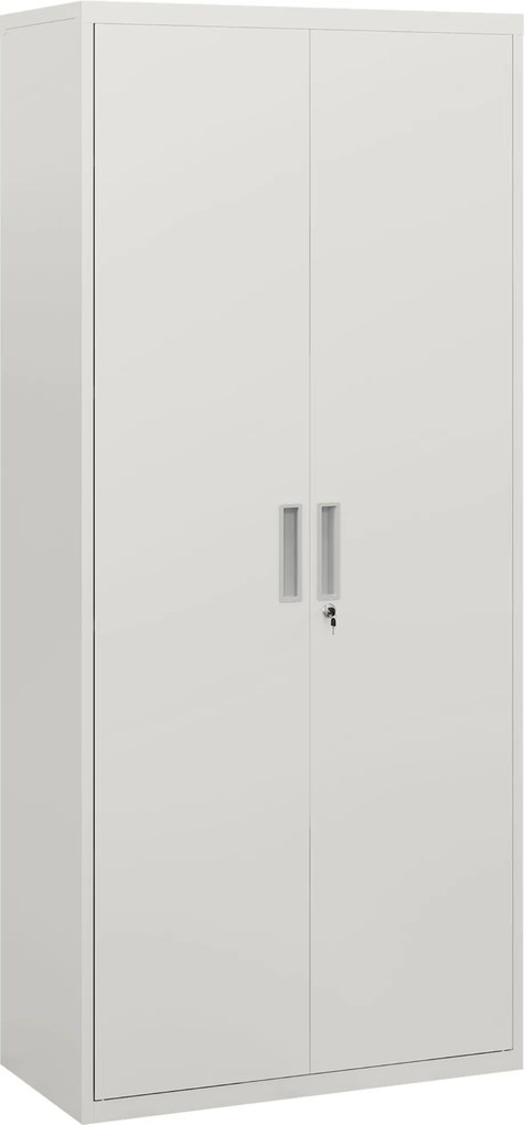 HOMCOM Skříň na dokumenty, kancelářská skříň se 2 dveřmi, 5úrovňová multipurpose skříň s nastavitelností polic, ocelová úložná skříň, pro domácí kanc…