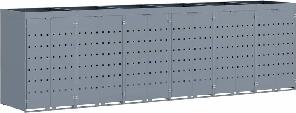 Úložný box na 6 popelnic Světle šedá 408 x 77,5 x 121,5 cm 3394752