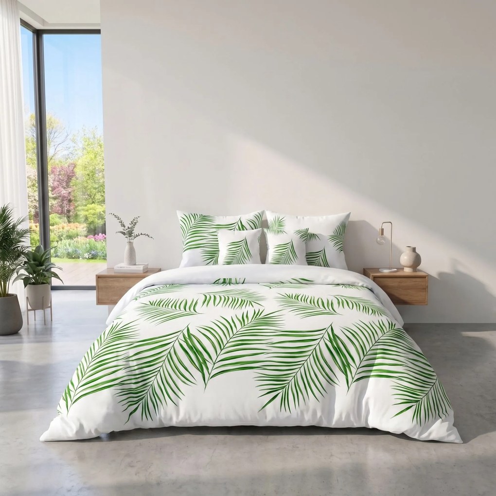 Kvalitex Bavlněné povlečení renforcé Tropical bílé 1x 220/200, 2x 70/90cm