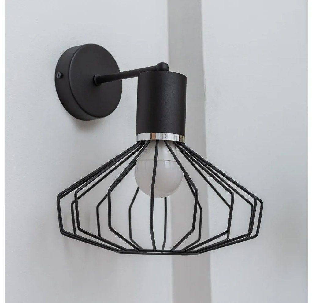Nástěnná lampa SOLANO 1xE27/15W/230V černá/lesklý chrom