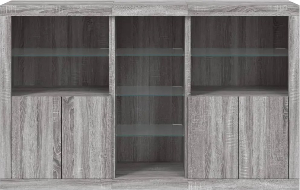 Příborník s LED osvětlením šedý sonoma 162 x 37 x 100 cm 3209175