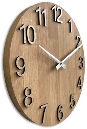 Dřevěné nástěnné hodiny s velkými číslicemi I SENTOP MAS017-3041-hands/silver-akcia20