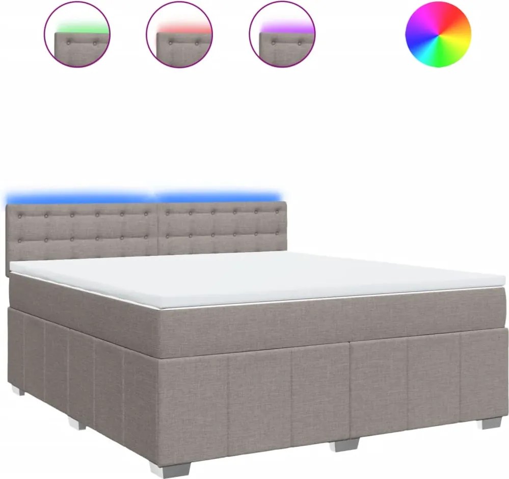 Box spring postel s matrací taupe 180x200 cm textil 3289465
