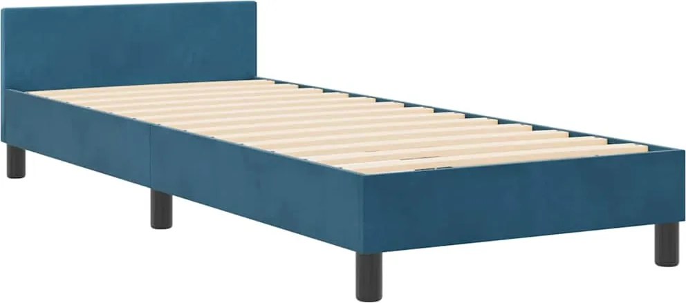 Postel s boxspringem s čelo Tmavě modrá 80 x 200 cm samet 3344841