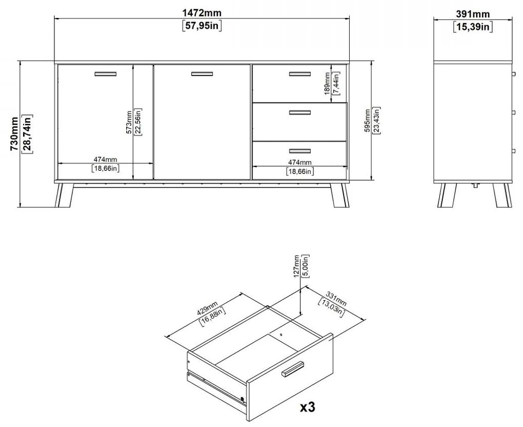 Tvilum Komoda Iker 715 jackson hickory/bílá