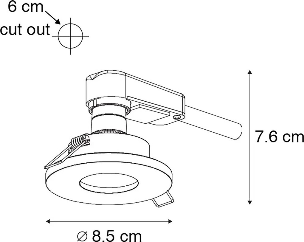 Inteligentní zapuštěné bodové světlo do koupelny bílé vč. Wi-Fi GU10 - Shed