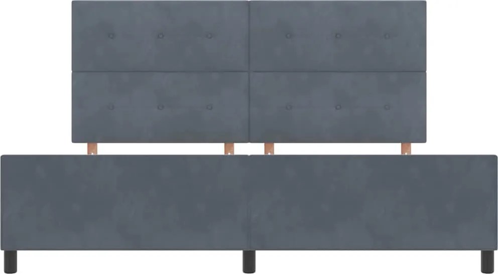 Postel s boxspringem s čelo Tmavě šedá 200 x 200 cm samet 3344964
