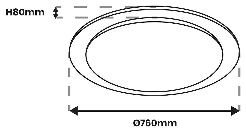 Stropní LED svítidlo Ontario, 1x LED 80w, 3000-6000k, w, s ovladačem