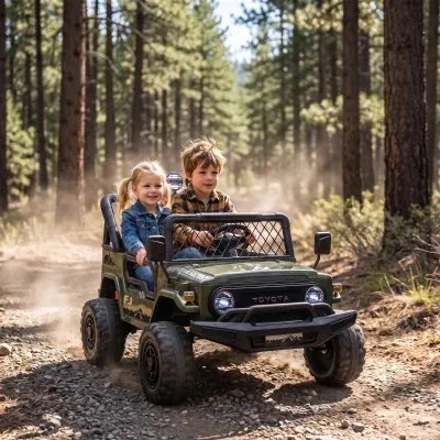 AIYAPLAY Dětské elektrické auto TOYOTA FJ 24V, elektrické auto pro děti s dálkovým ovládáním, motor 200W, lithiová baterie, 2-místné pro 3-8 let
