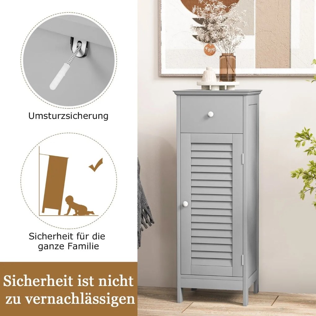 Costway Koupelnová skříňka Volně stojící se zásuvkou – 32 × 30 × 88 cm
