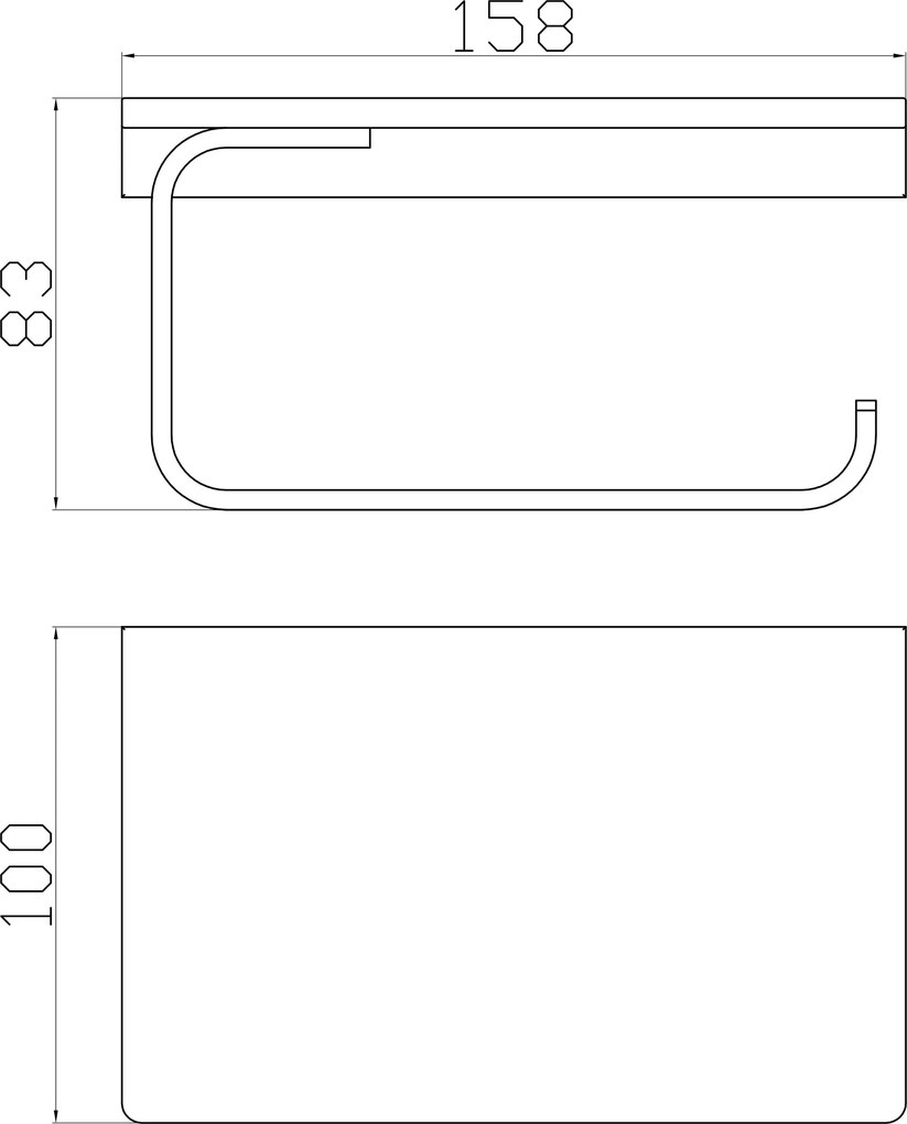 Slezák - RAV Držák toaletního papíru s odkládací poličkou NIL - , Zlatá lesk
