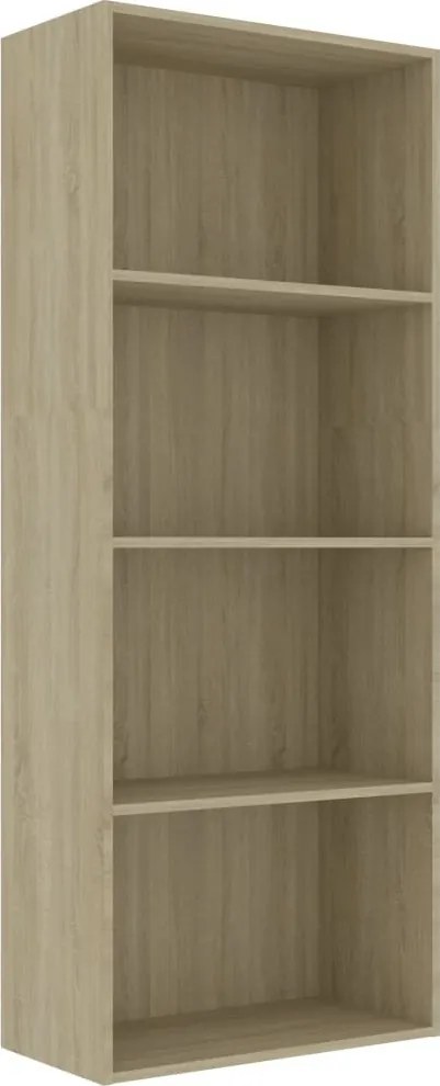 vidaXL Knihovna se 4 policemi 60 x 30 x 151,5 cm dřevotříska [800984] Barva: bílá a dub sonoma
