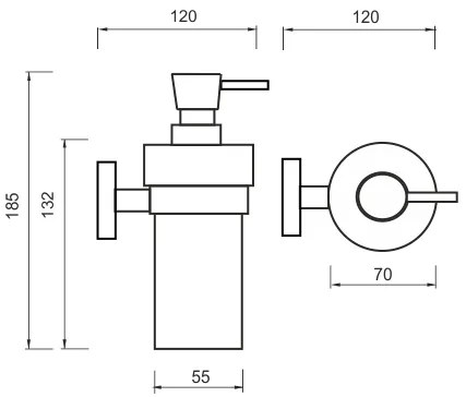 Nimco Dávkovač tekutého mýdla keramický, pumpička nerez UNIX - UNM 13031KN-T-10