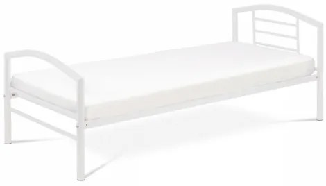 Kovová postel jednolůžková 90x200 bílá lesklá BED-1900 WT