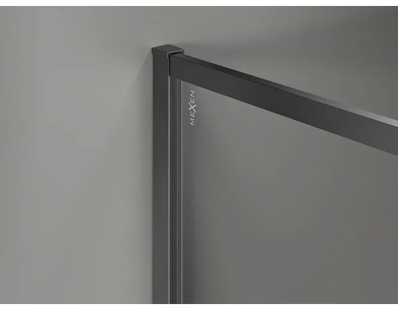 Mexen Kioto-XF, sprchová zástěna s rámem 110 x 202 cm, 10mm sklo námraza, grafitový profil, 800-110-104-95-30-X