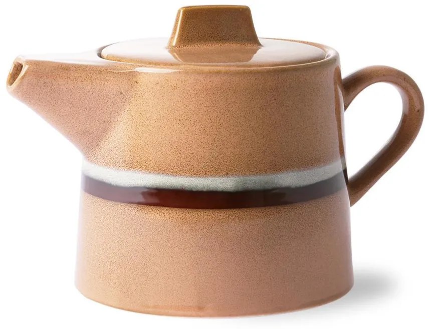 HK living Keramická konvice 70's Tea Pot Steam 1,2 l, béžová barva, multi barva, keramika
